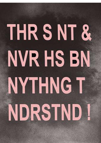 There Is Not And Never Has Been Anything to Understand!